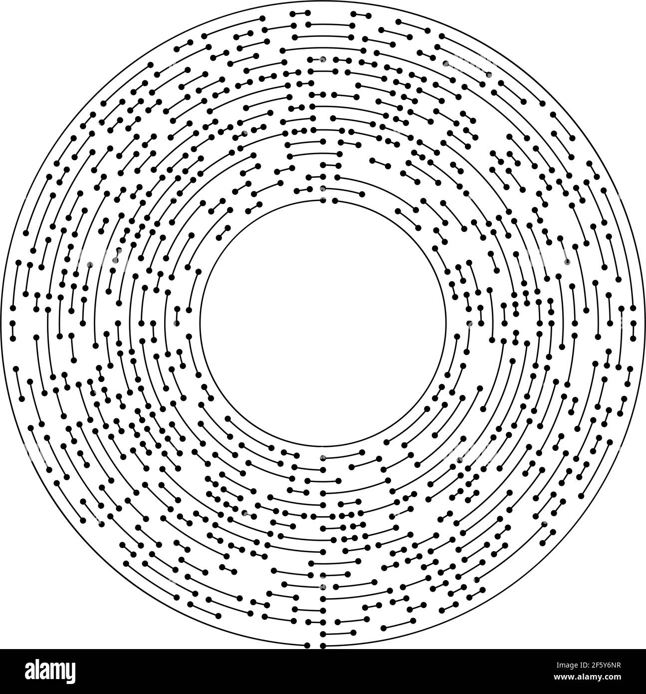 Segmented circular, concentric circle element with nodes — Stock vector ...