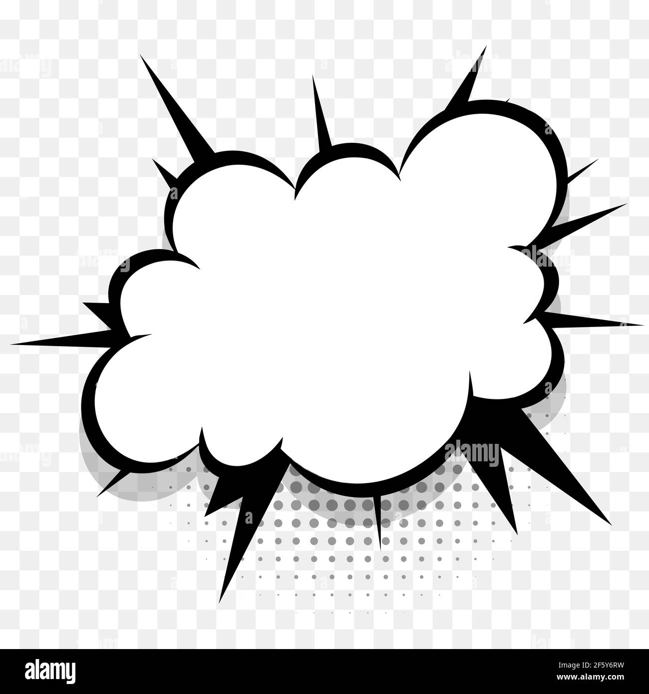 Comics speech bubble for text pop art design. White empty dialog cloud for text message halftone ...