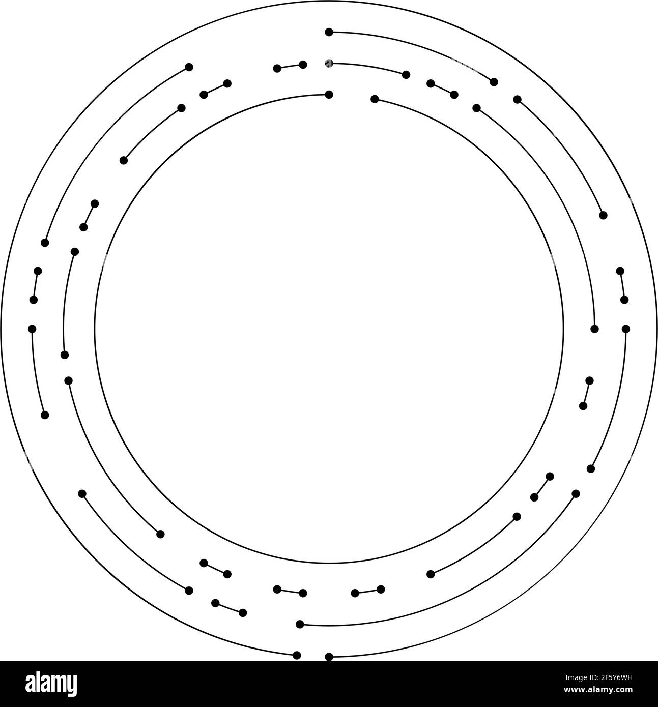 Segmented circular, concentric circle element with nodes — Stock vector illustration, Clip art ...