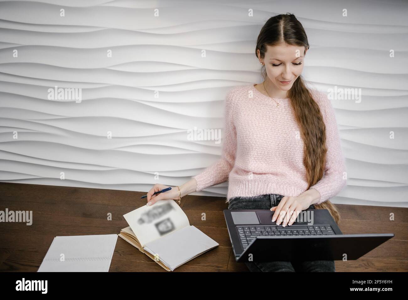 Student woman learning reading at home Stock Photo - Alamy
