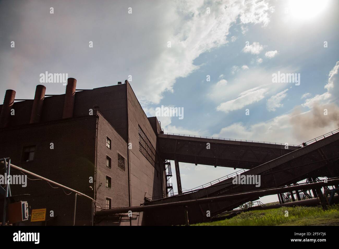 Sokolovo-Sarbay Mining and processing plant. Brown rusted industrial ...