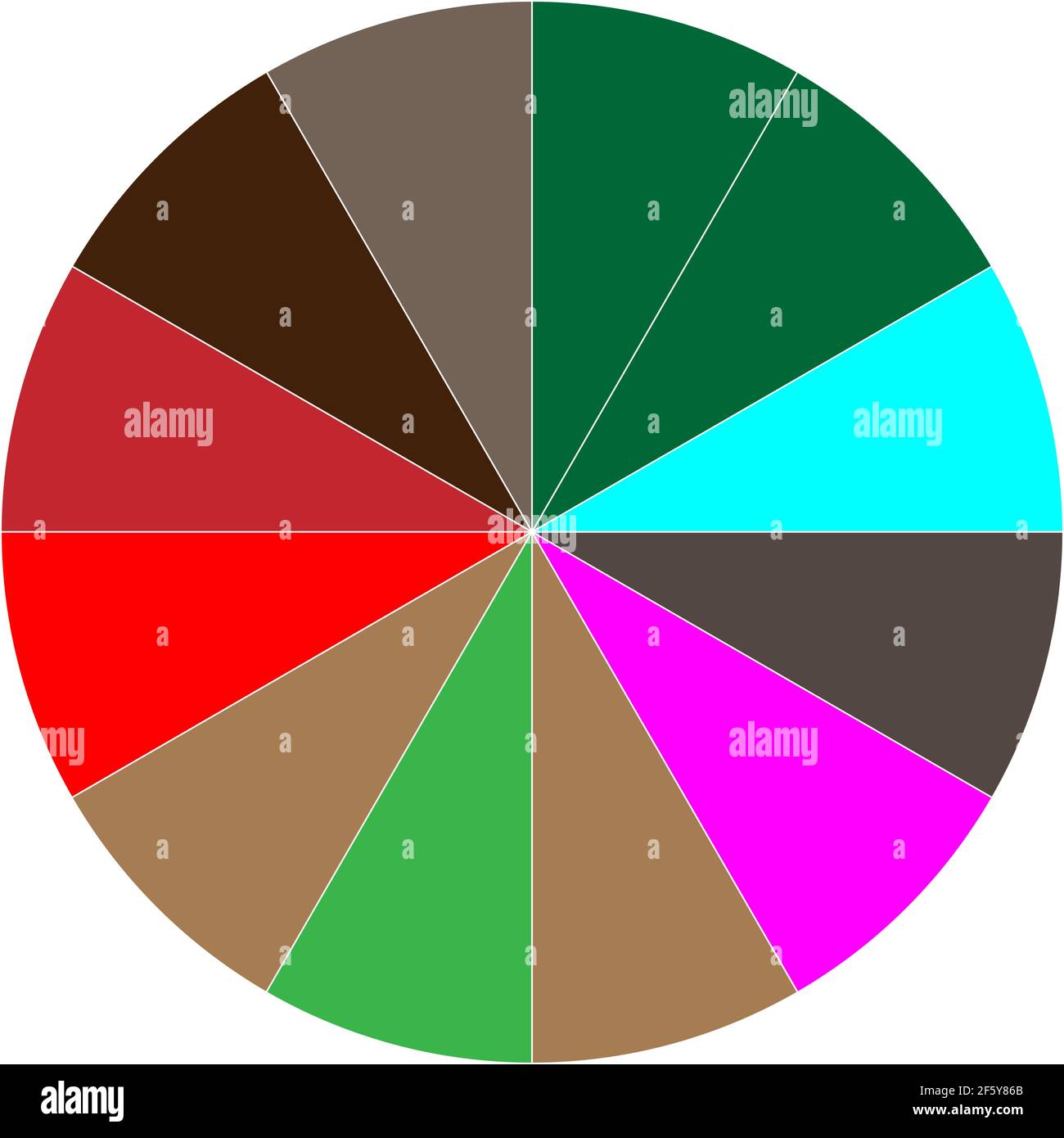 Segmented circle pie graph, pie chart infographics, presentation template design element from 1 ...