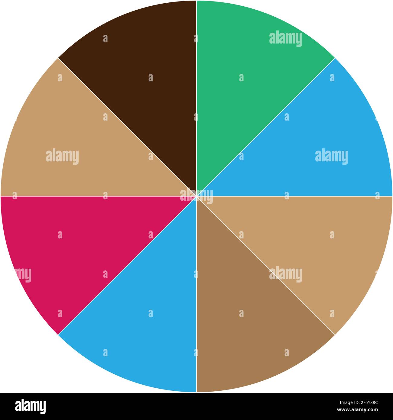 Segmented circle pie graph, pie chart infographics, presentation template design element from 1 ...