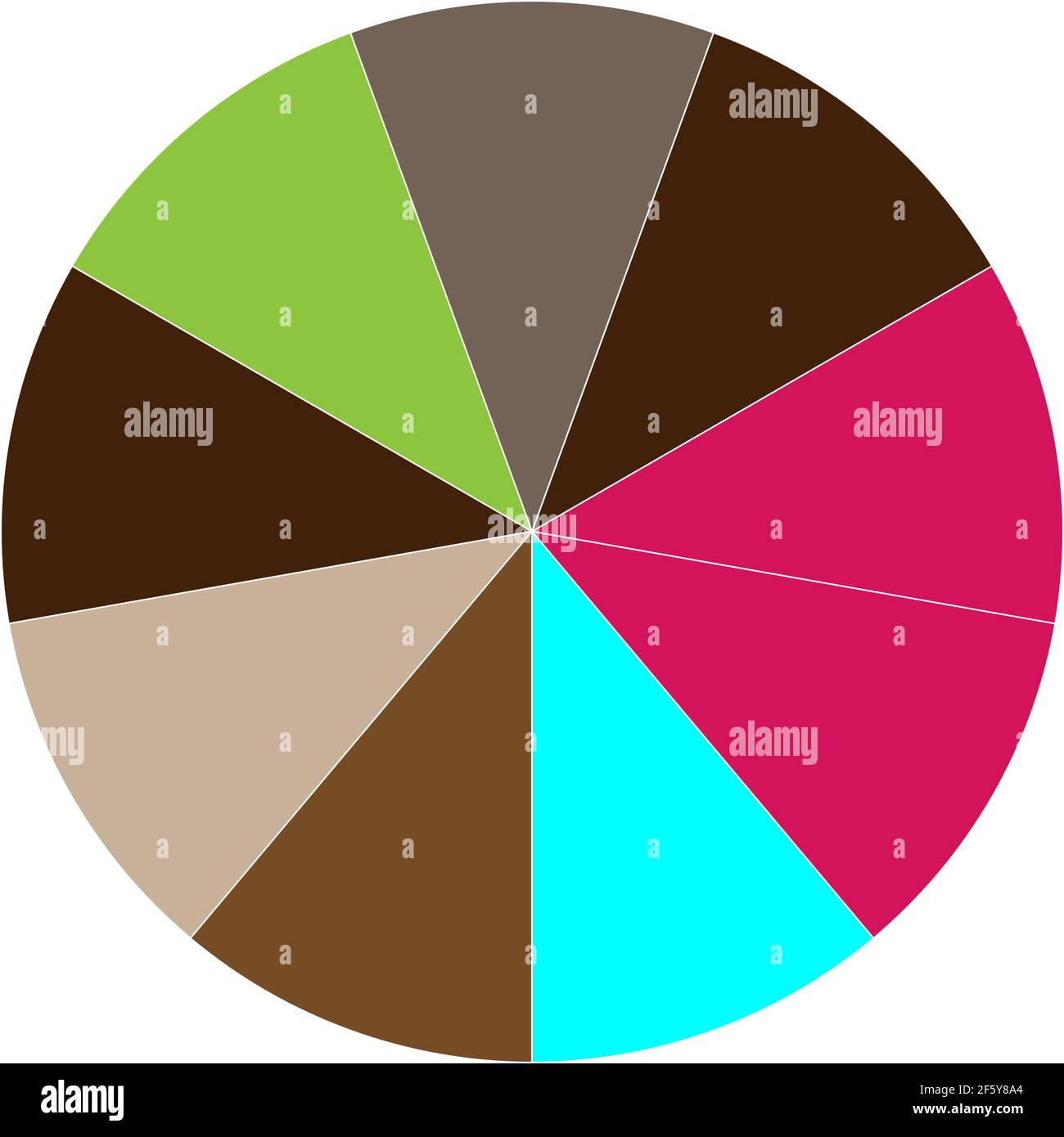 Segmented circle pie graph, pie chart infographics, presentation template design element from 1 ...