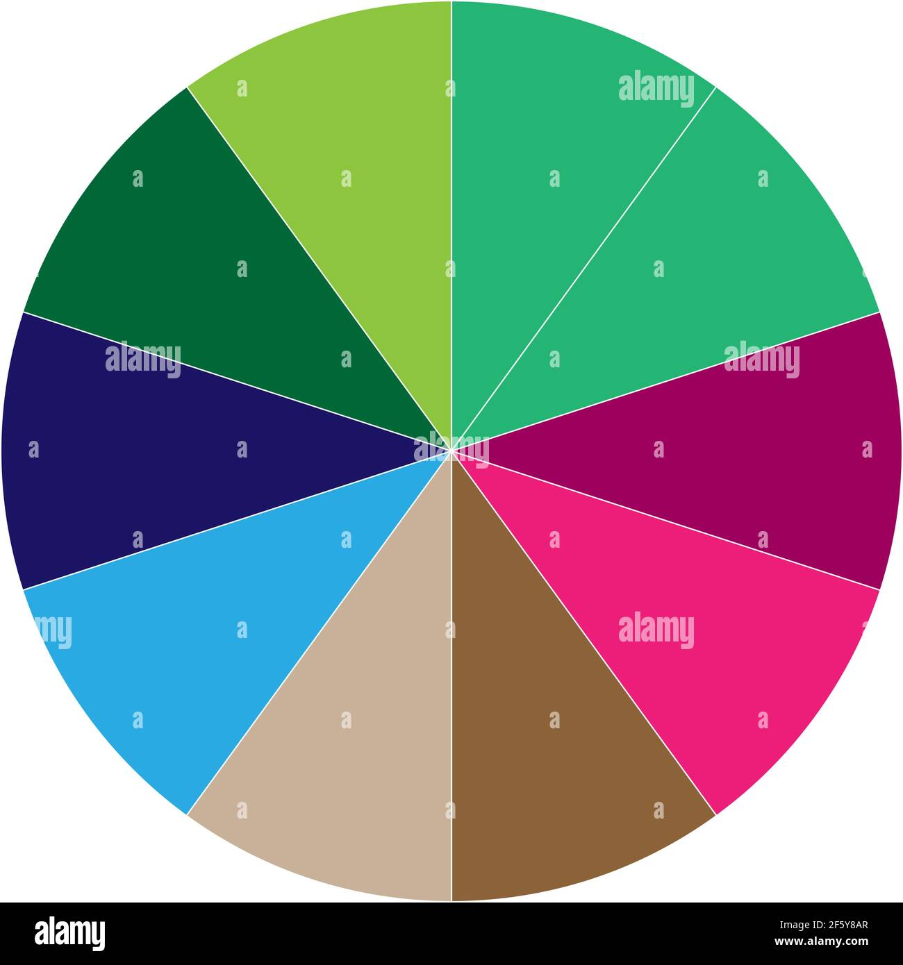 Segmented circle pie graph, pie chart infographics, presentation template design element from 1 ...