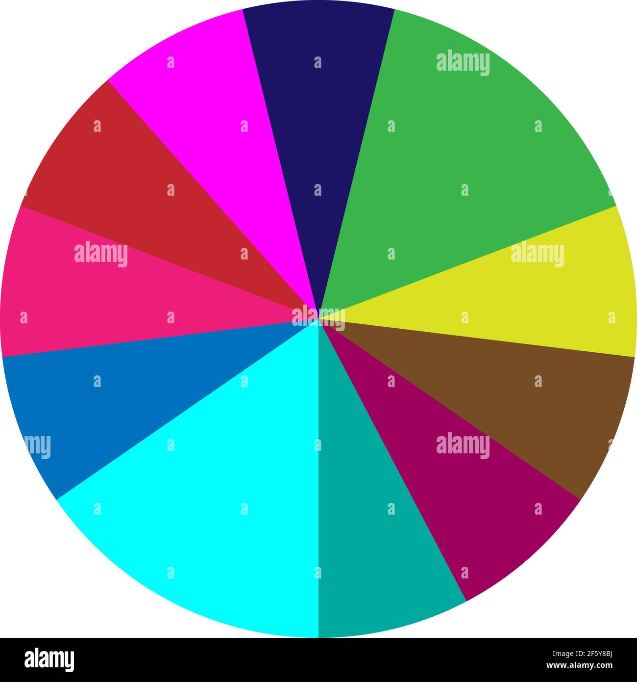 Segmented circle pie graph, pie chart infographics, presentation template design element from 1 ...