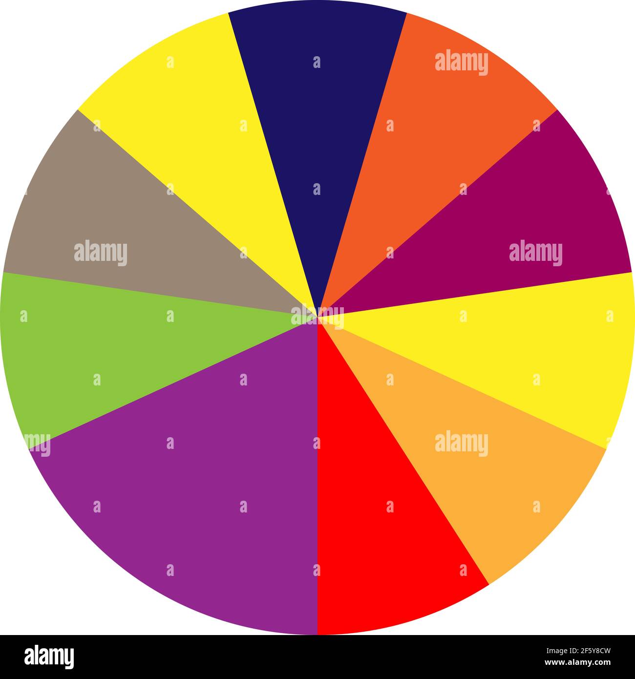 Segmented circle pie graph, pie chart infographics, presentation template design element from 1 ...