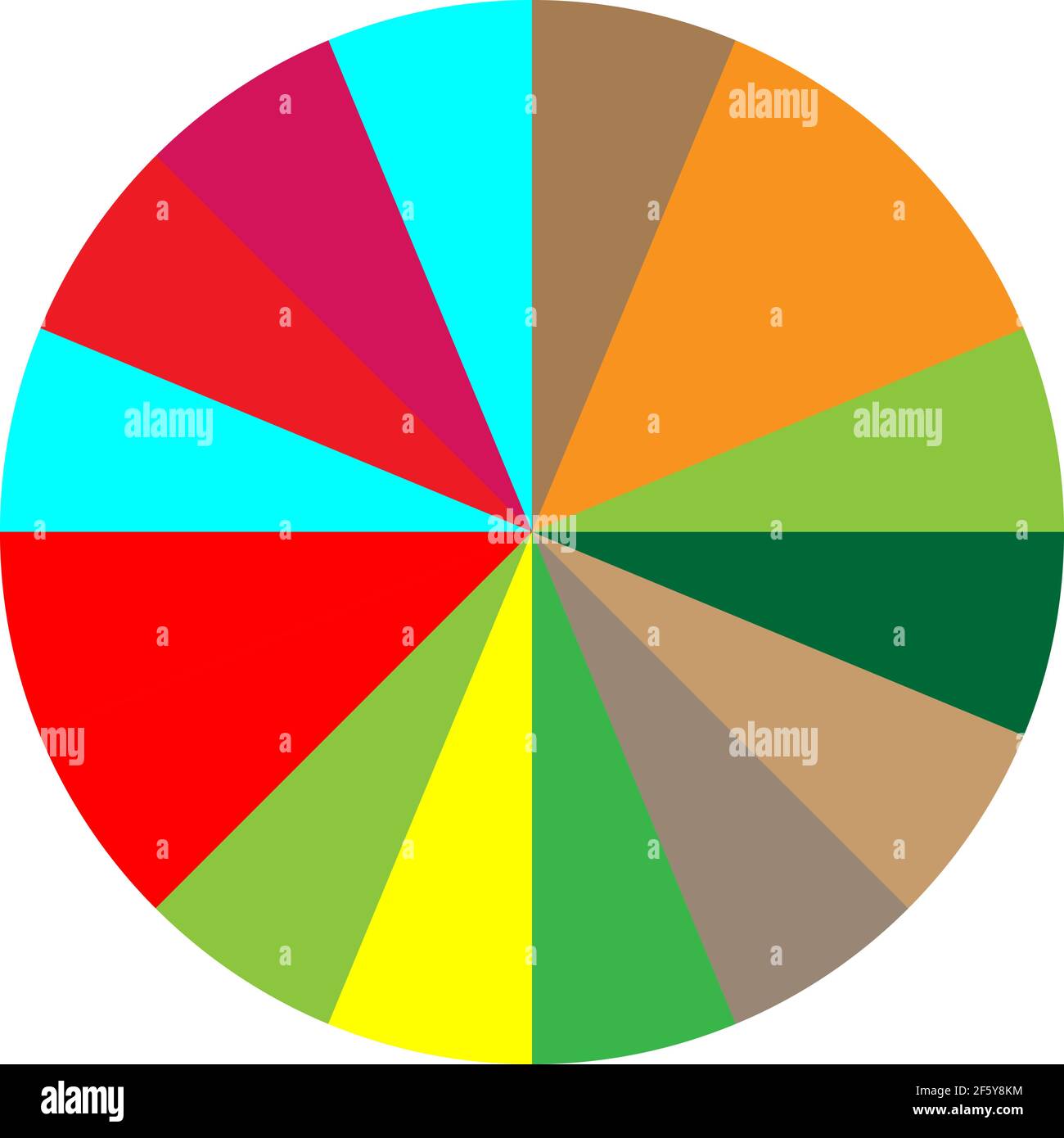 Segmented circle pie graph, pie chart infographics, presentation template design element from 1 ...