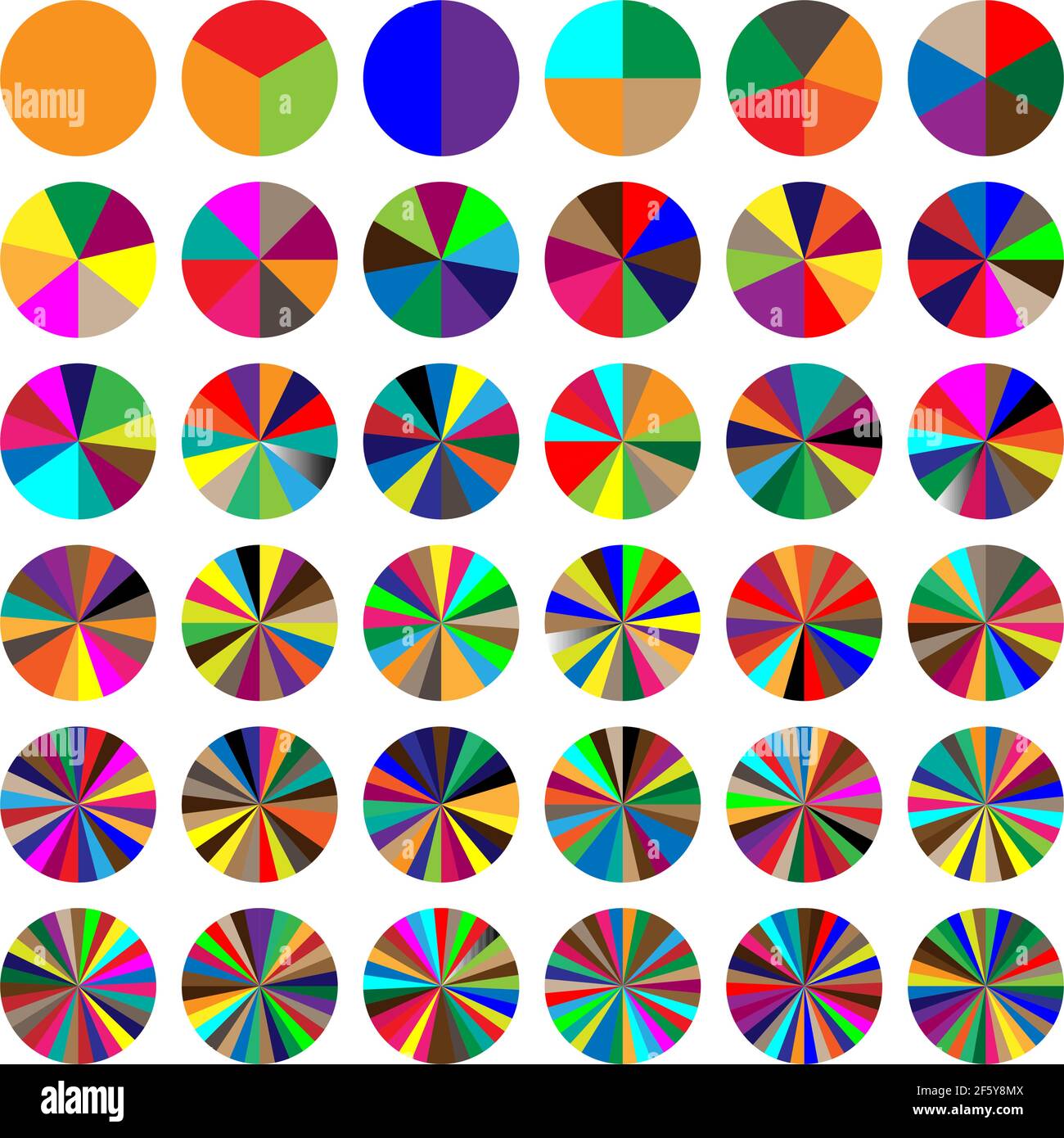 Segmented circle pie graph, pie chart infographics, presentation template design element from 1 ...