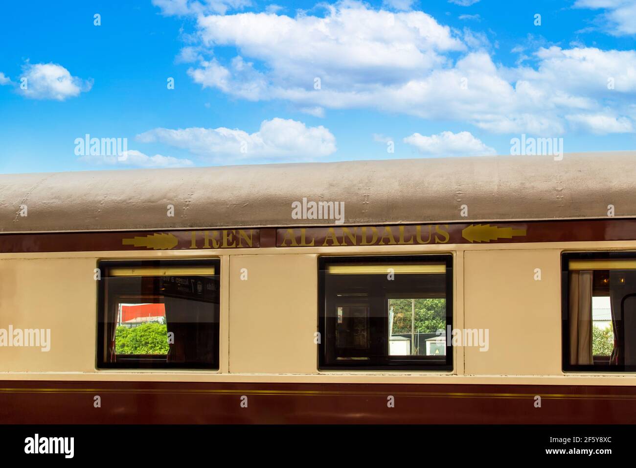 Andalusia Old Luxury Train at Ronda Train station Stock Photo - Alamy