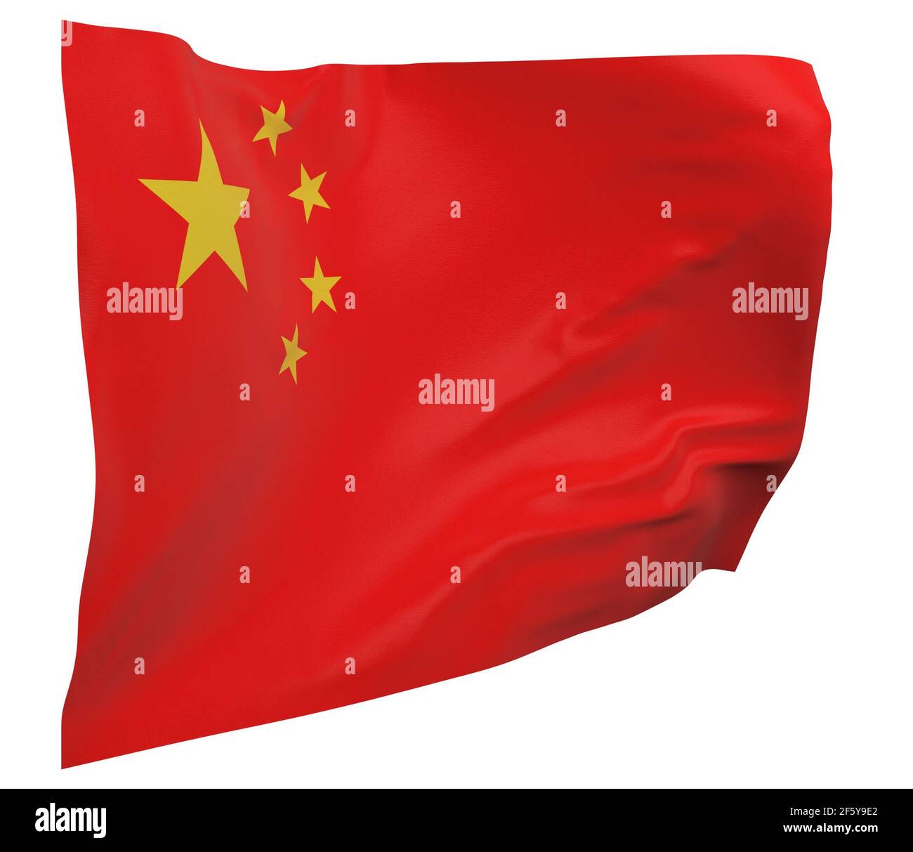 China flag isolated. Waving banner. National flag of China Stock Photo ...