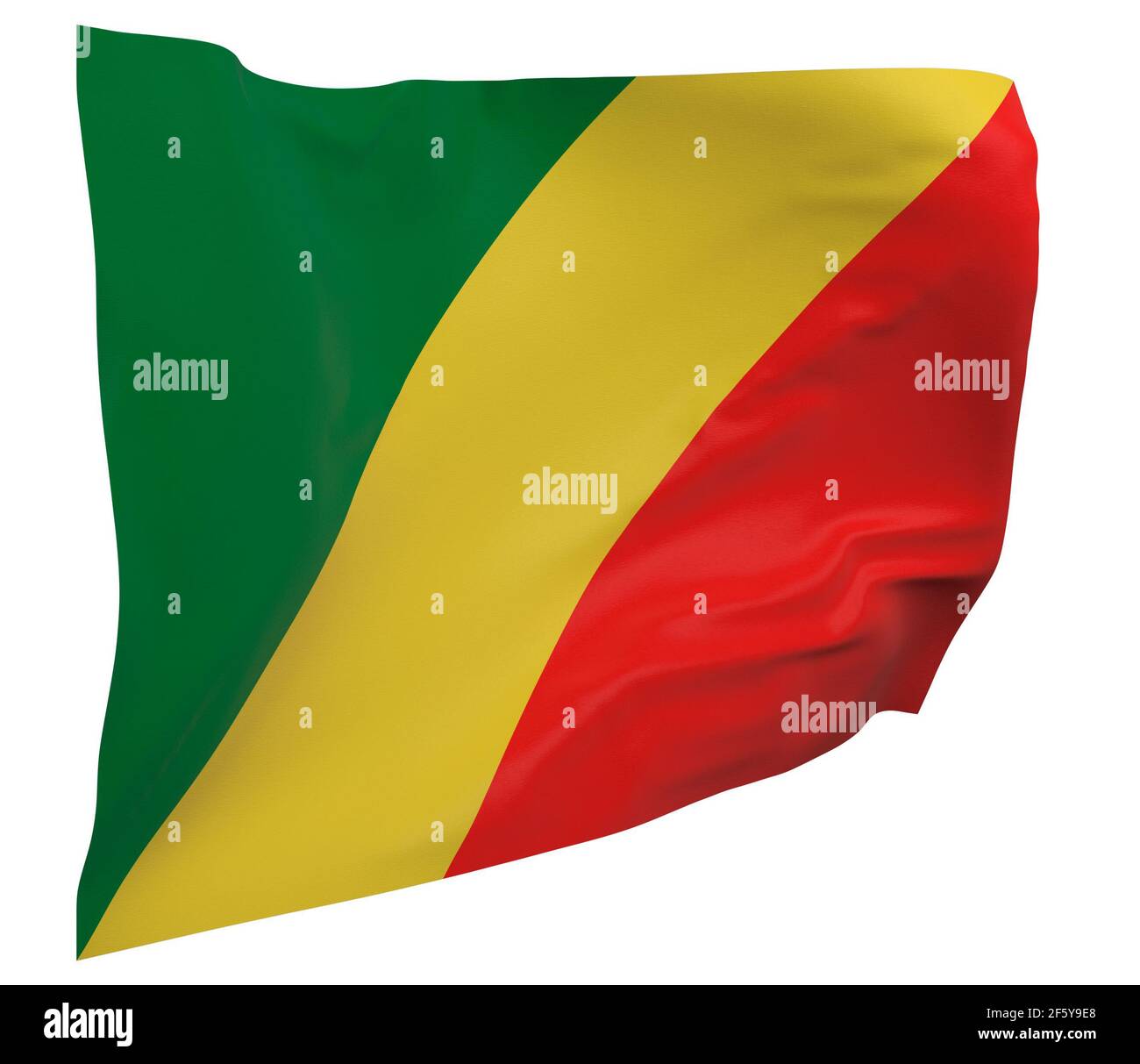 Congo flag isolated. Waving banner. National flag of Congo Stock Photo ...