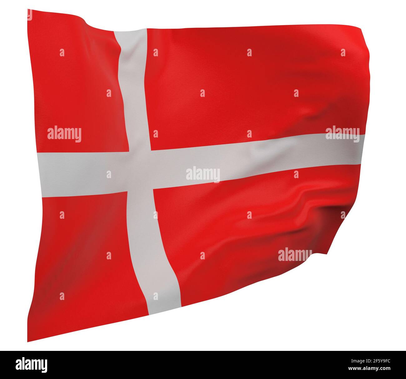 Denmark flag isolated. Waving banner. National flag of Denmark Stock ...
