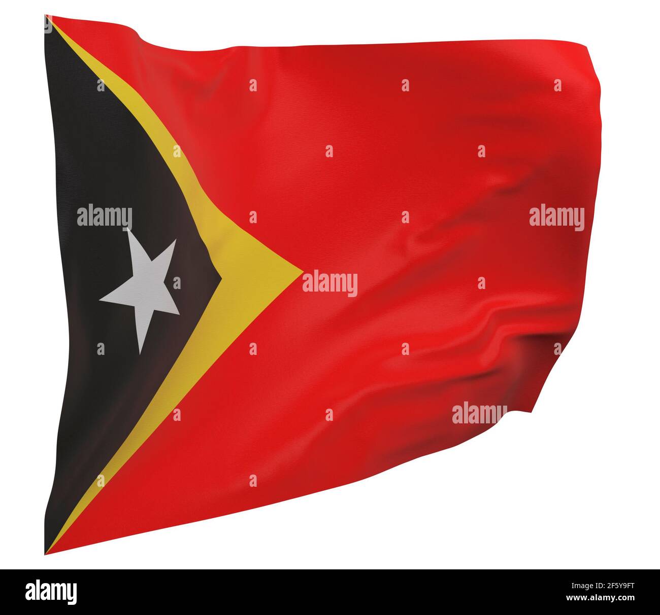 East Timor flag isolated. Waving banner. National flag of East Timor ...