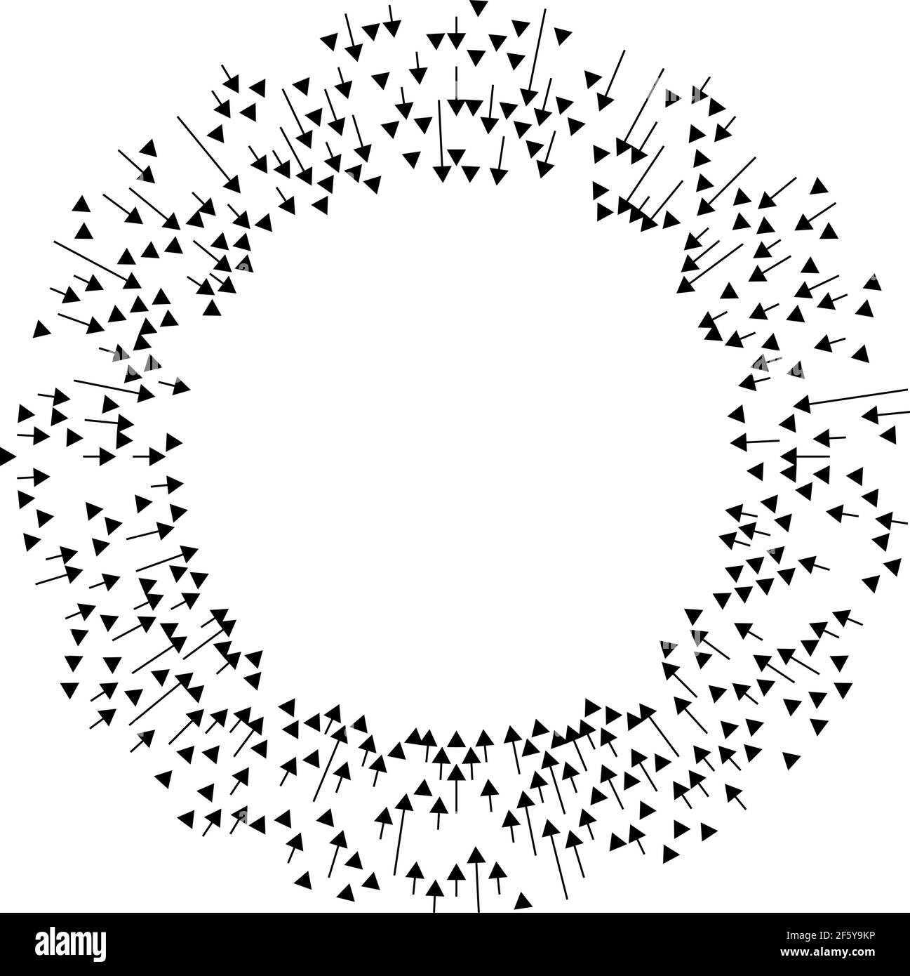 Arrows pointing inward for pressure, collect, shrink or deflate ...