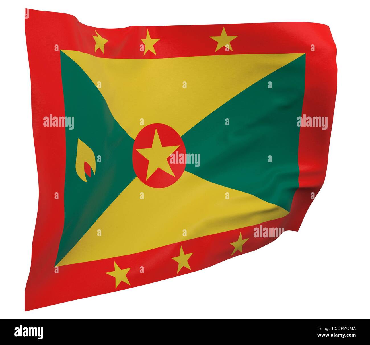 Grenada flag isolated. Waving banner. National flag of Grenada Stock ...