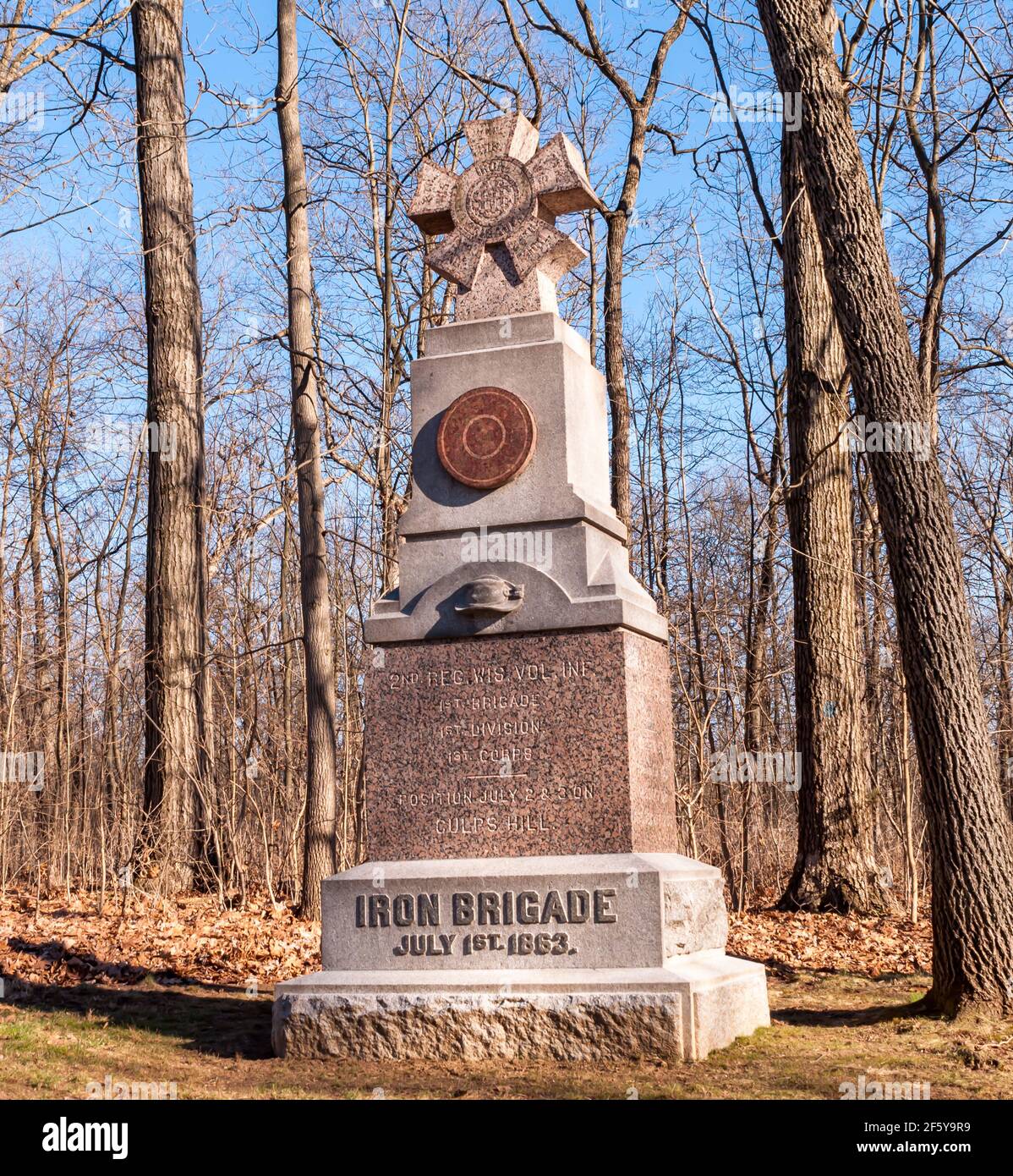 The 2nd Wisconsin Volunteer Infantry Regiment monument on Meredith ...