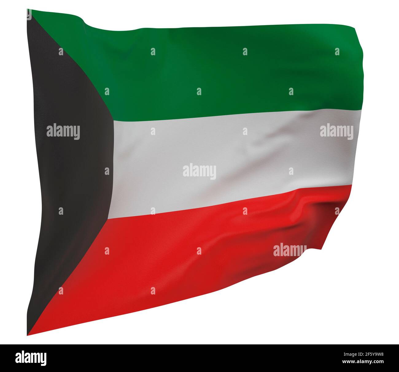 Kuwait flag isolated. Waving banner. National flag of Kuwait Stock ...