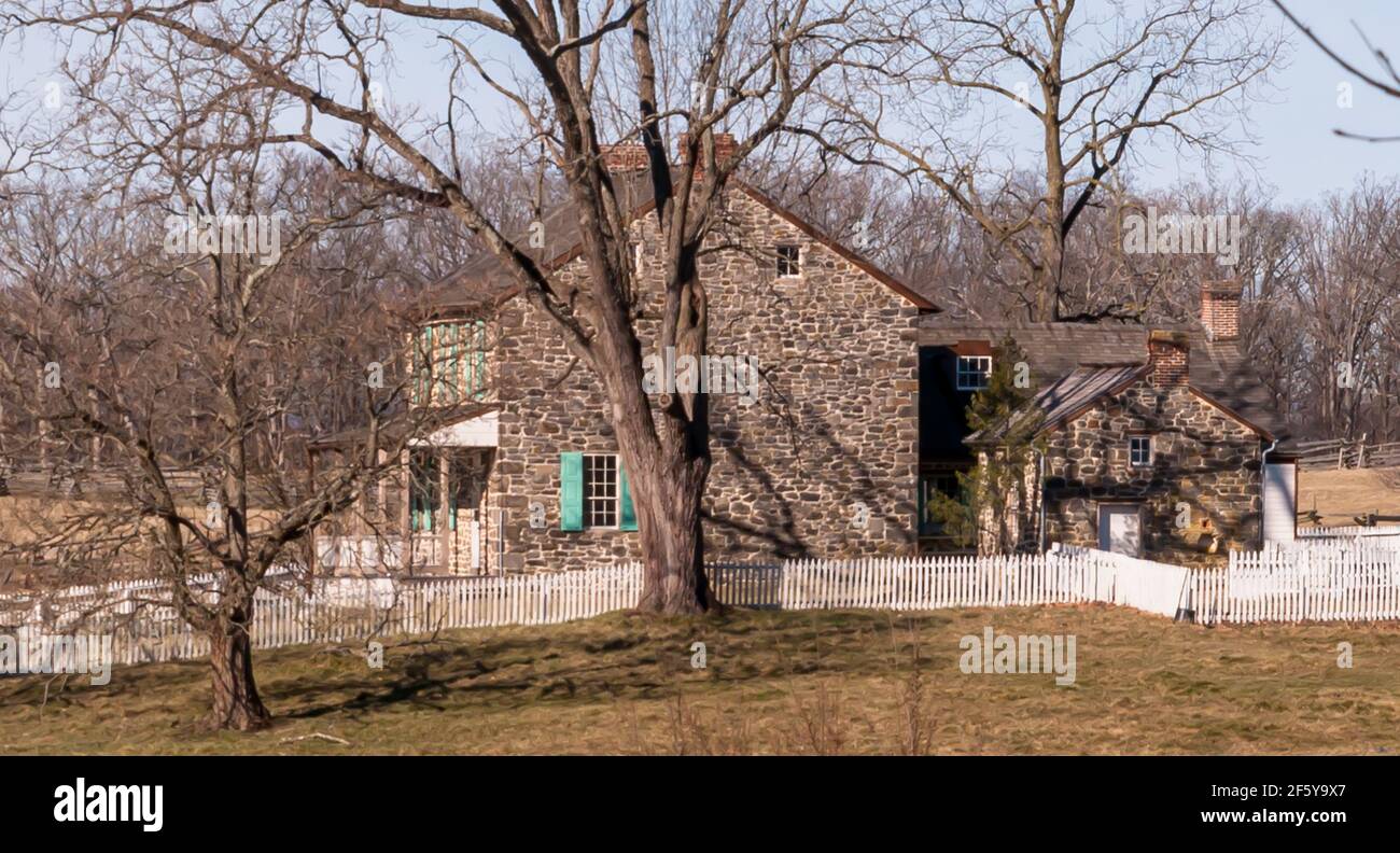 The Rose Farm house at Gettysburg National Military Park Stock Photo ...