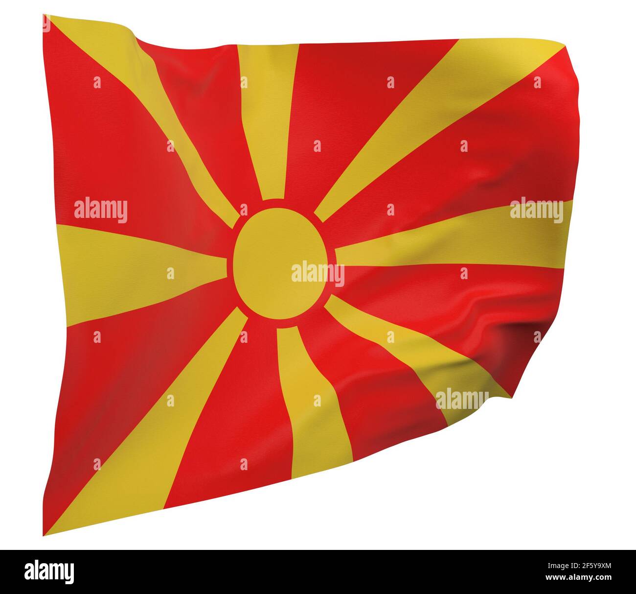 Macedonia flag isolated. Waving banner. National flag of Macedonia ...