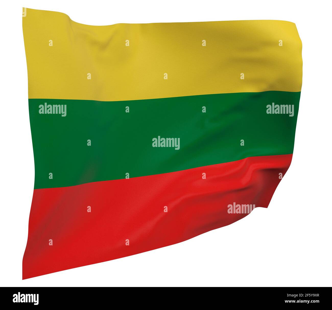 Lithuania flag isolated. Waving banner. National flag of lithuania ...
