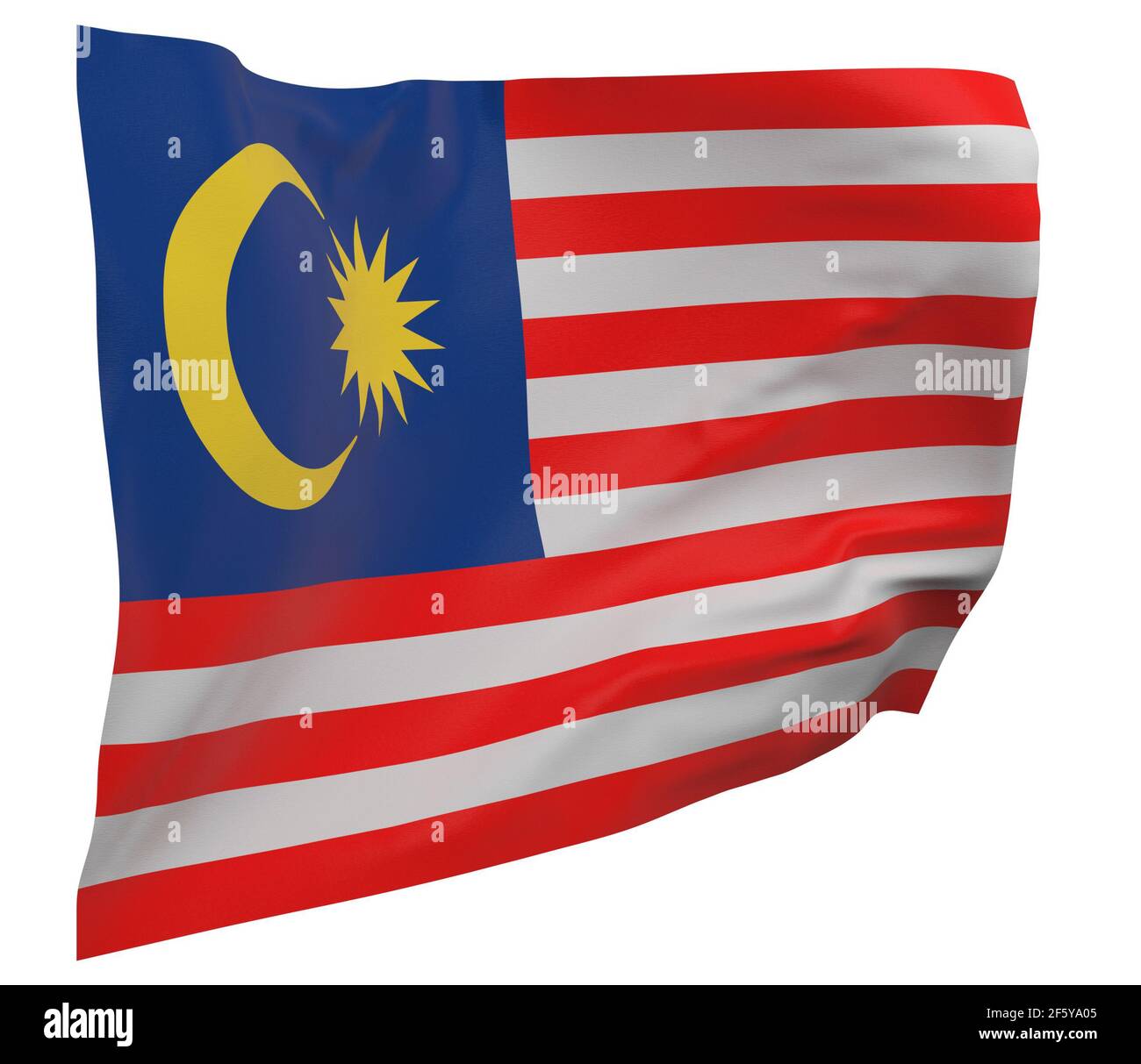 Malaysia Flag Isolated Waving Banner National Flag Of Malaysia Stock