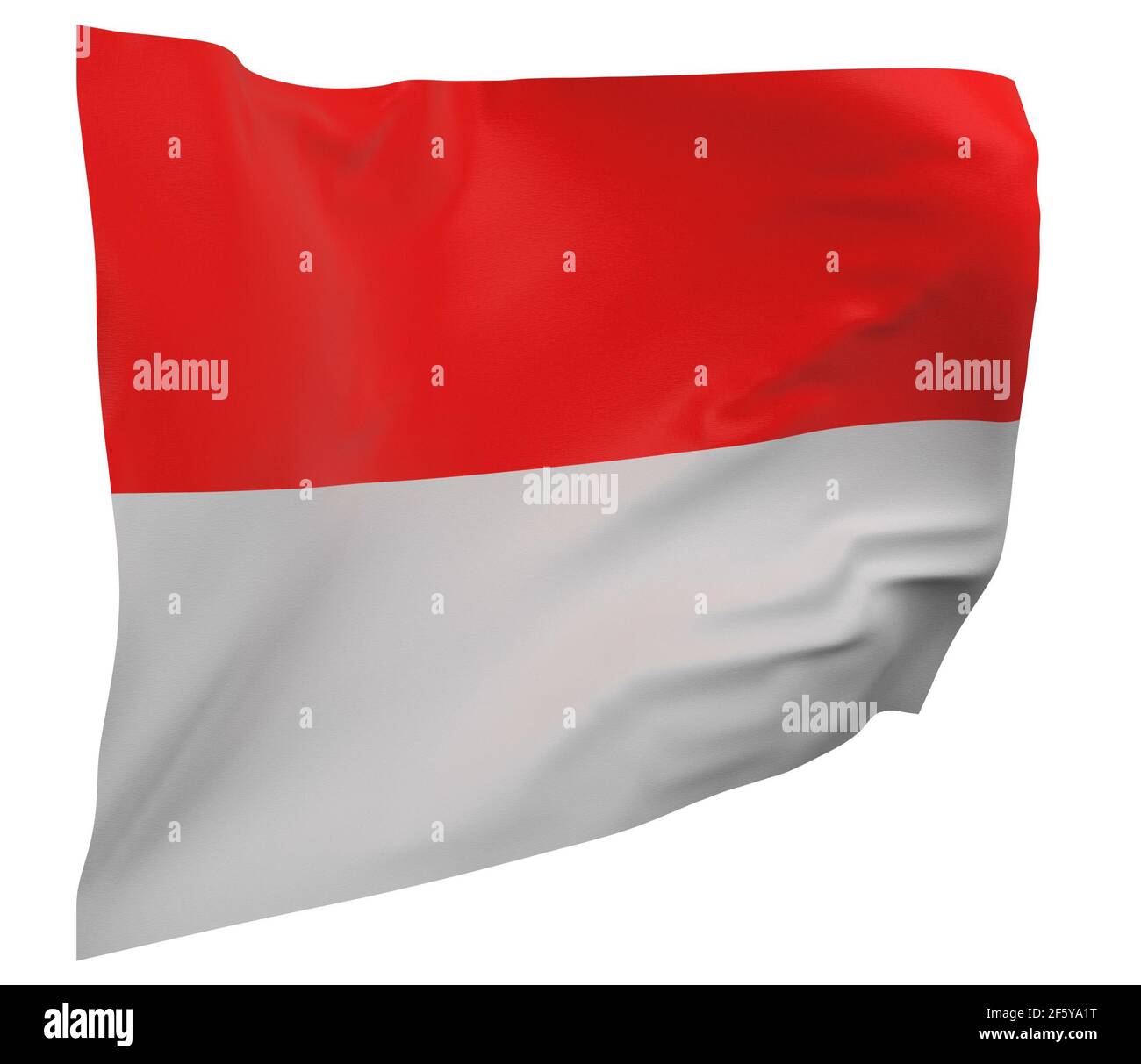 Monaco flag isolated. Waving banner. National flag of Monaco Stock ...