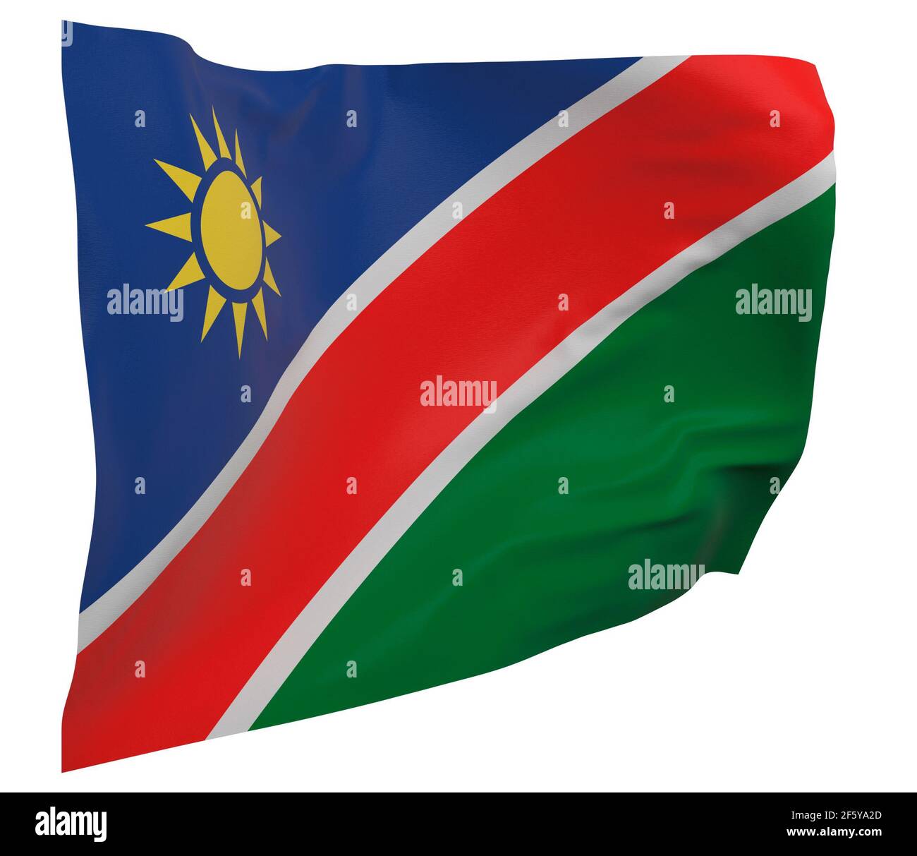 Namibia flag isolated. Waving banner. National flag of Namibia Stock ...