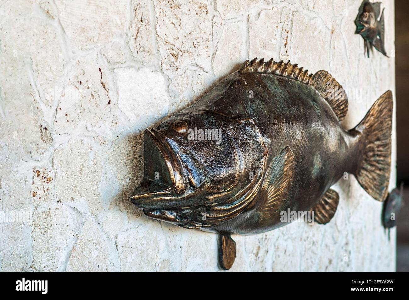 Metal fish sculpture on the Dante B. Fascell Visitor Center at Biscayne ...