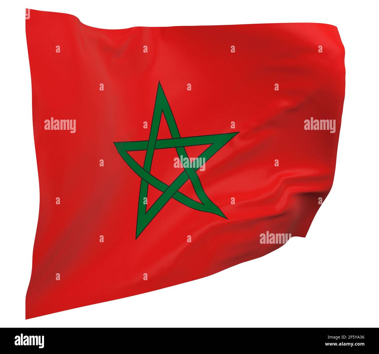 Morocco flag isolated. Waving banner. National flag of Morocco Stock ...