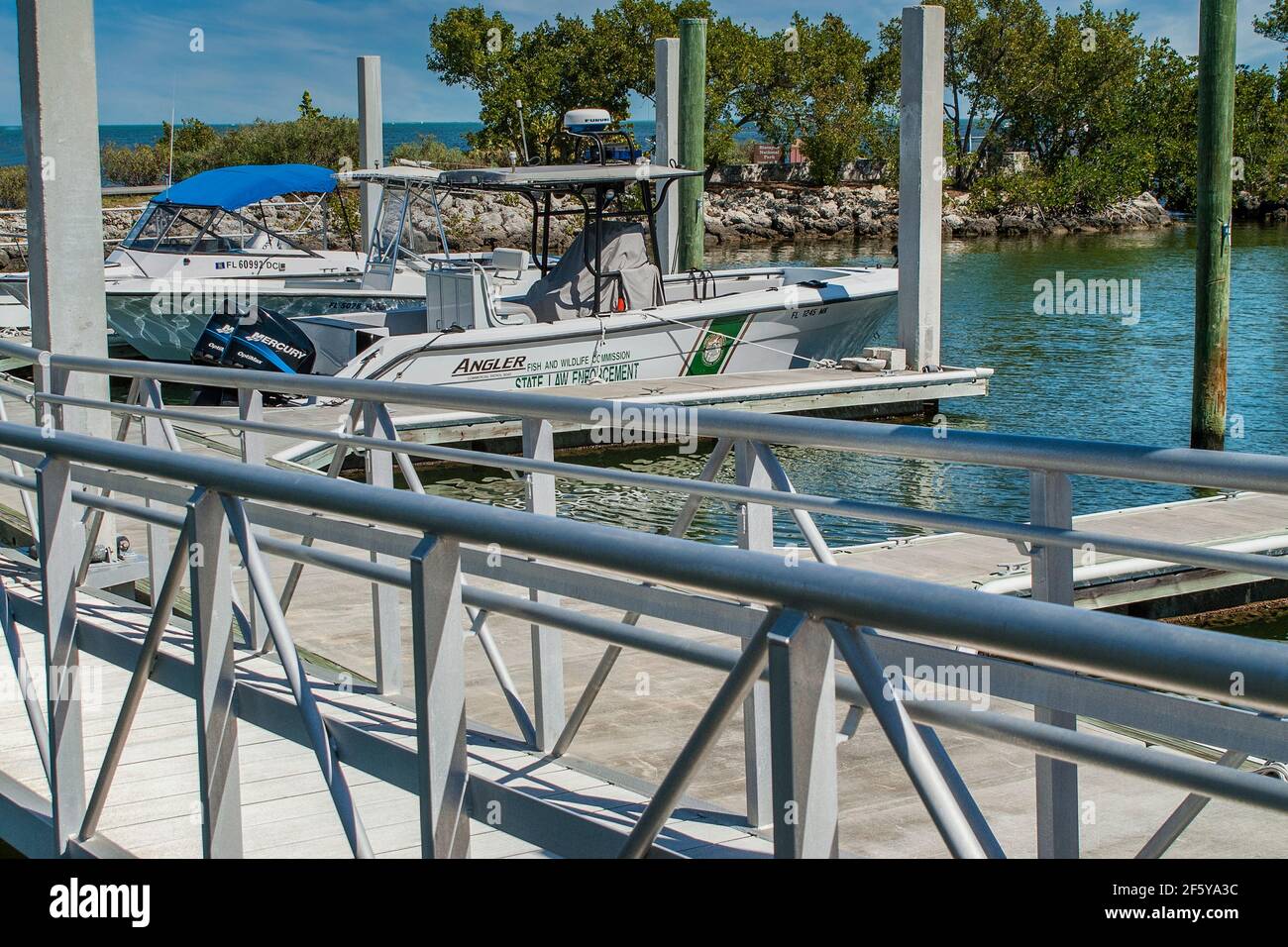 A Florida Fish and Wildlife Commission Law Enforcement Boat docked at ...