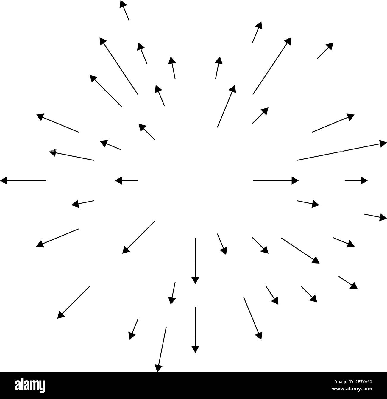 Arrows pointing outwards for dilation, bulge, distend concepts — Stock ...