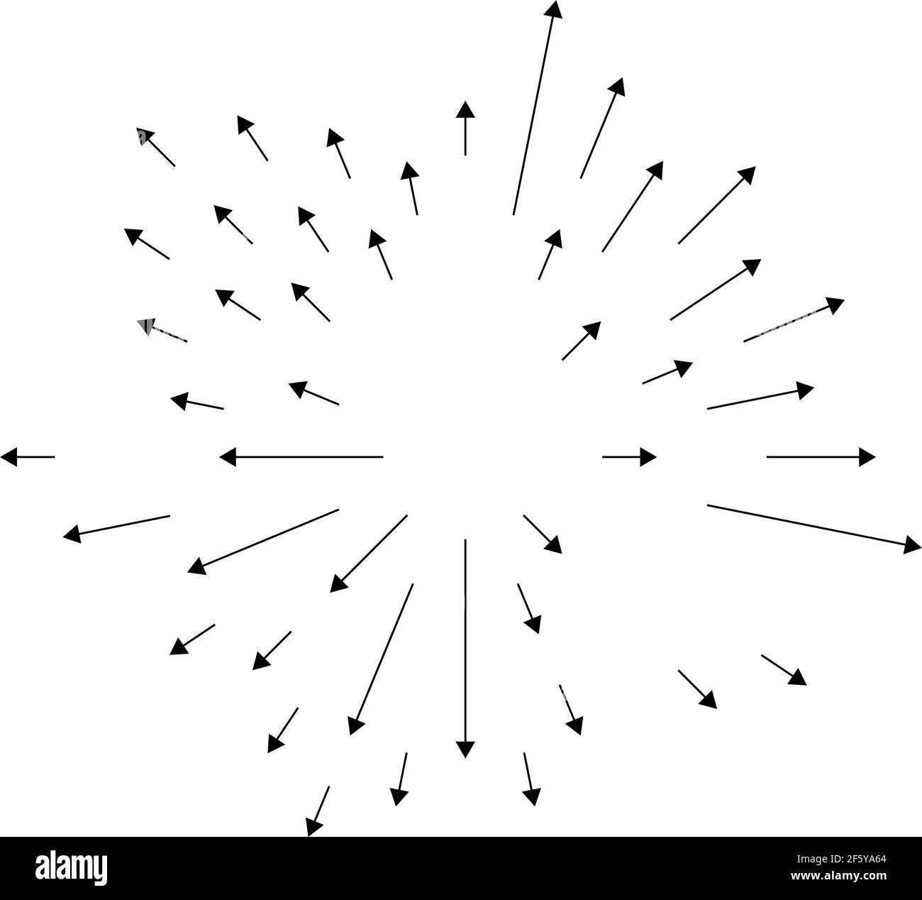 Arrows pointing outwards for dilation, bulge, distend concepts — Stock ...