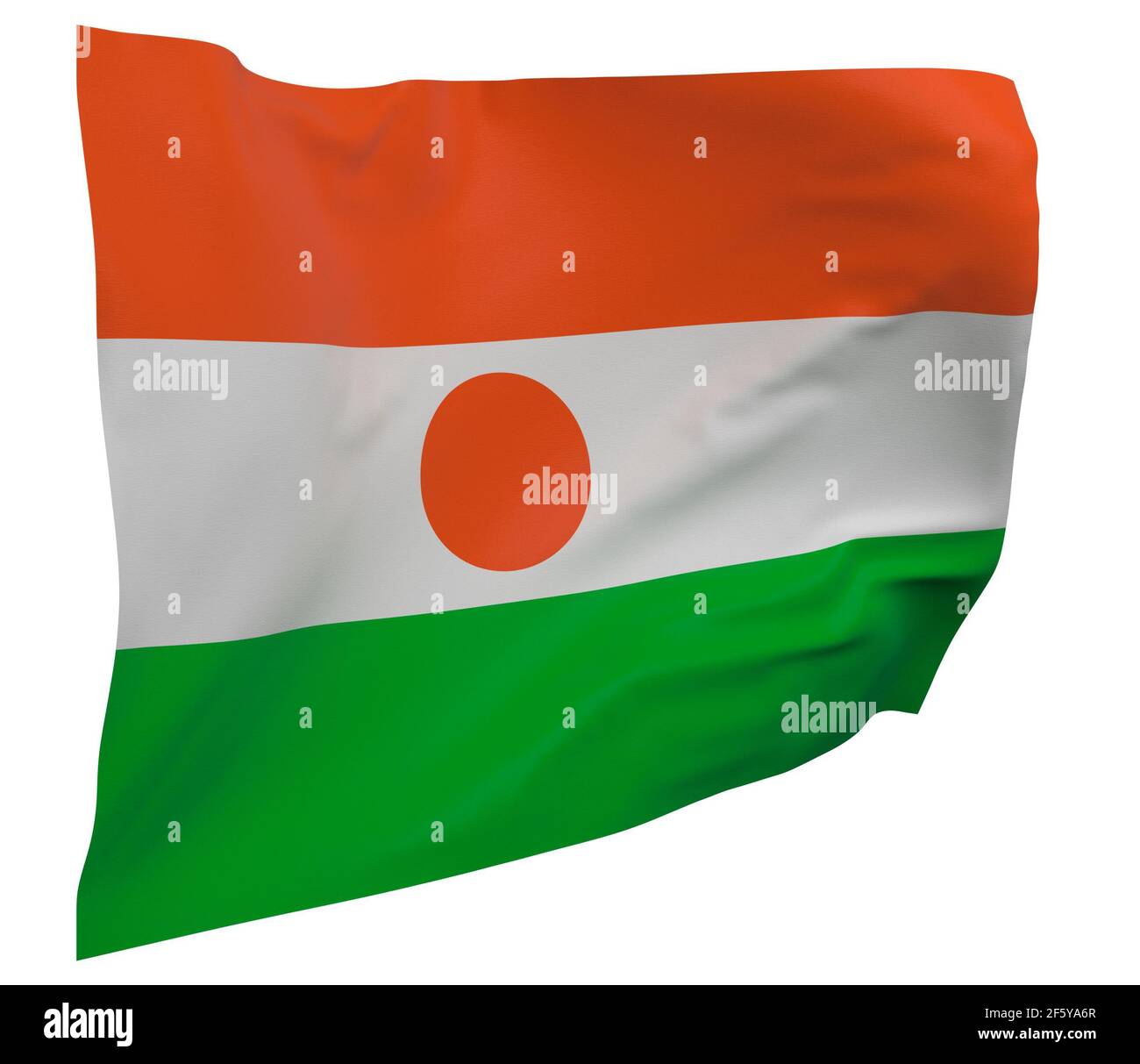 Niger flag isolated. Waving banner. National flag of Niger Stock Photo ...