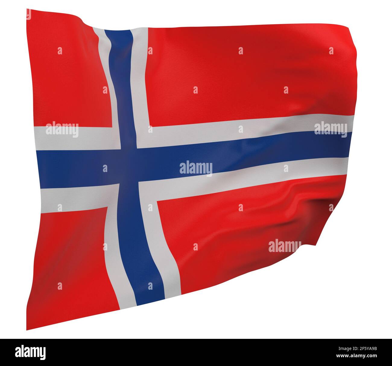 Norway flag isolated. Waving banner. National flag of Norway Stock ...