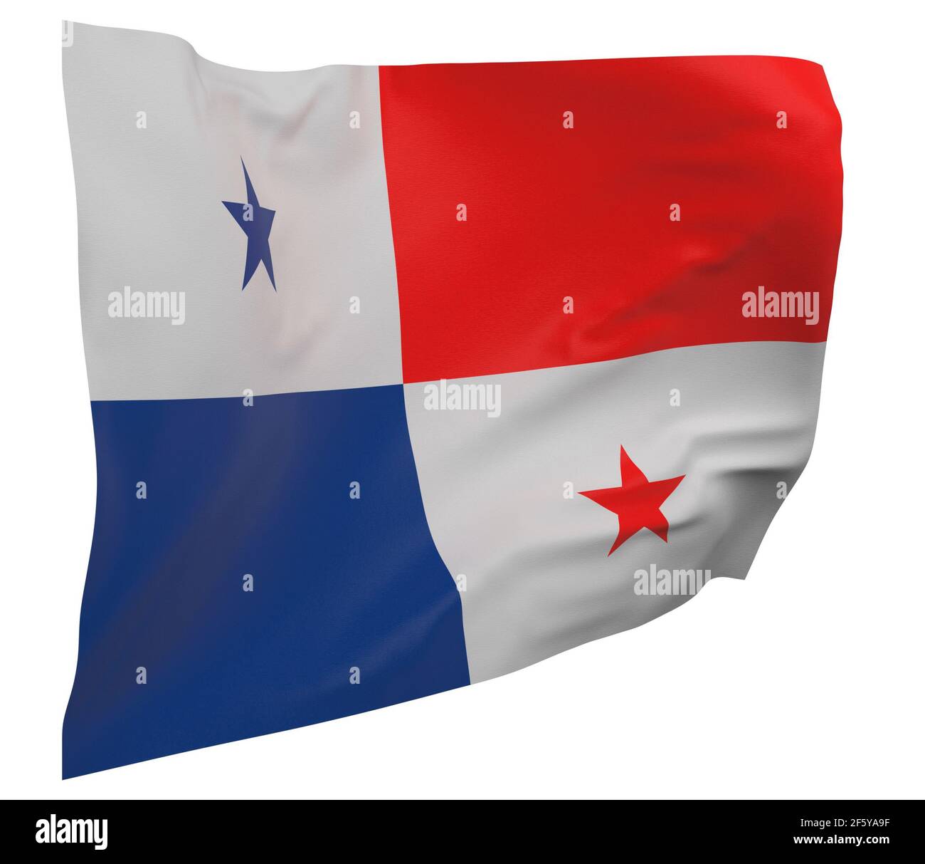 Panama flag isolated. Waving banner. National flag of Panama Stock ...