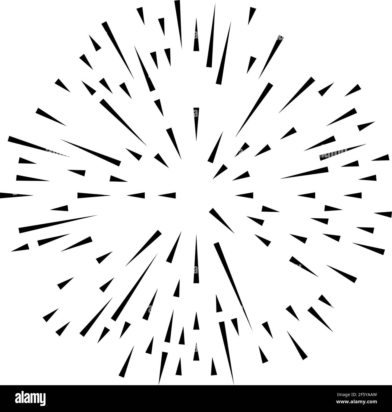 Radial, radiating lines, stripes abstract element for explosion, burst ...