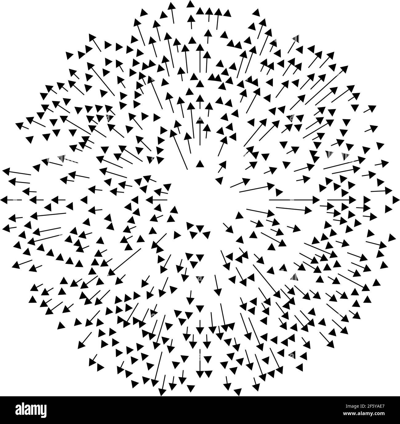Arrows pointing outwards for dilation, bulge, distend concepts — Stock ...