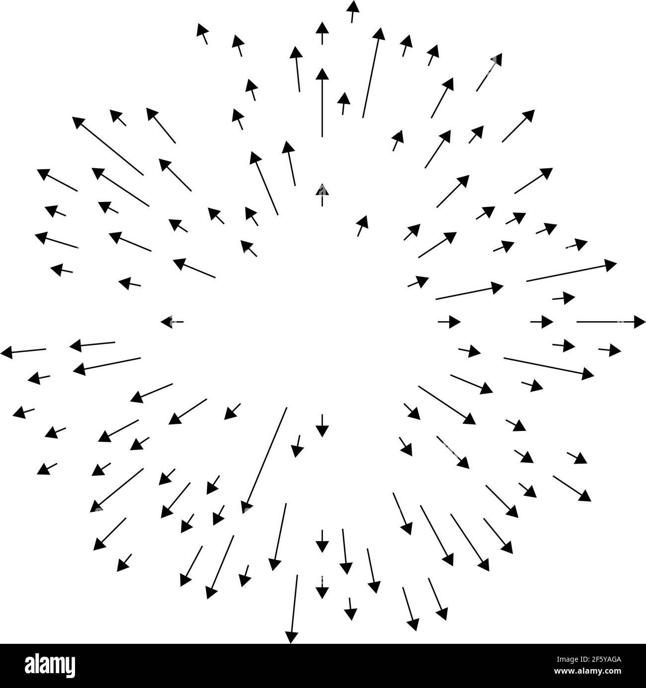 Arrows Pointing Outwards For Dilation Bulge Distend Concepts — Stock Vector Illustration Clip