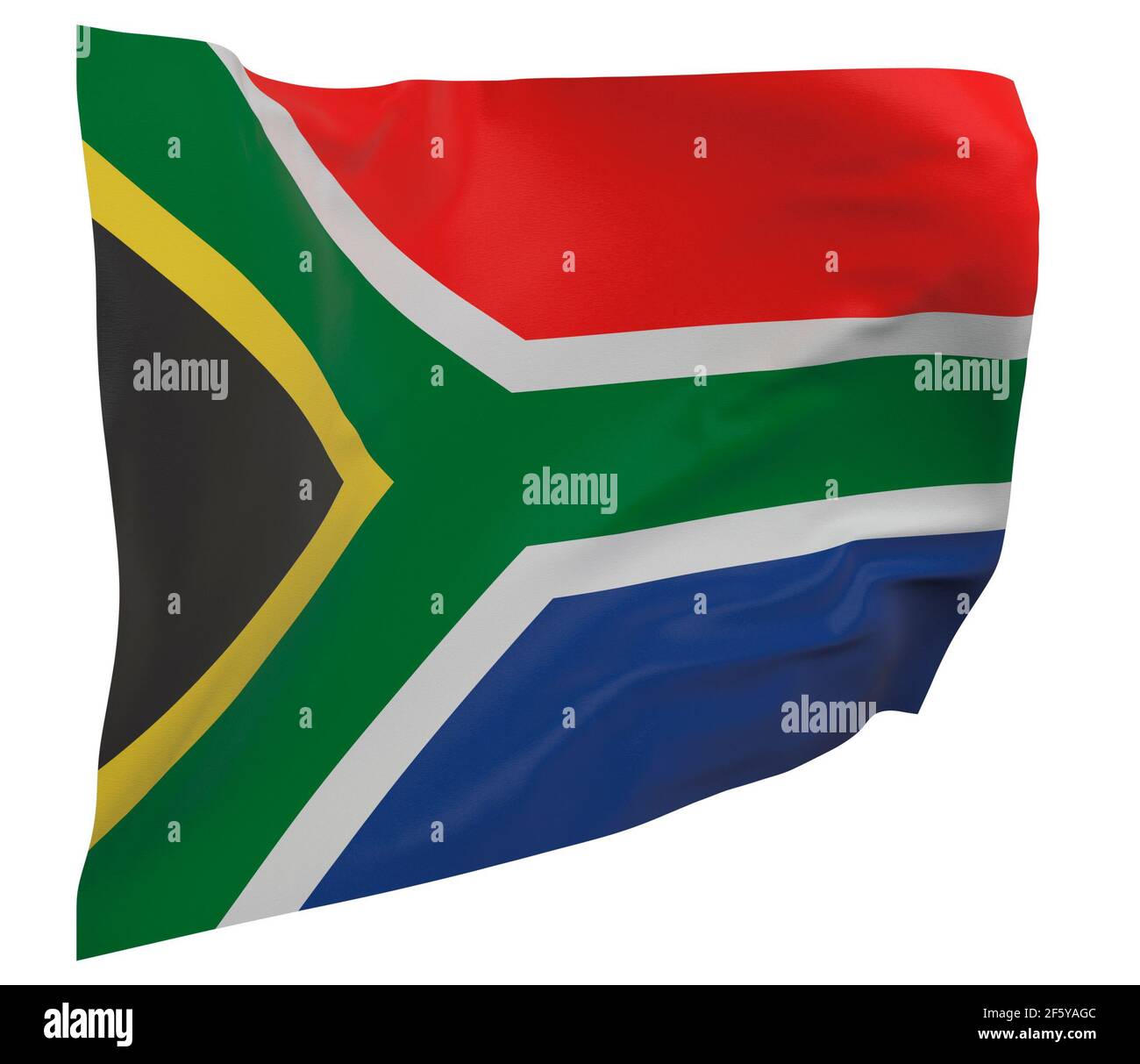 South Africa flag isolated. Waving banner. National flag of South ...