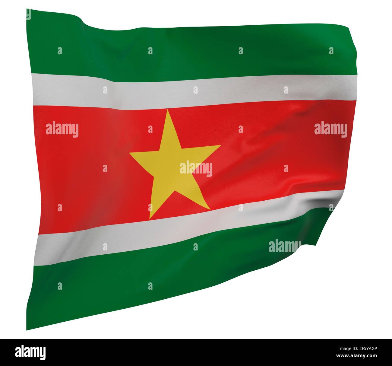 Suriname flag isolated. Waving banner. National flag of Suriname Stock ...