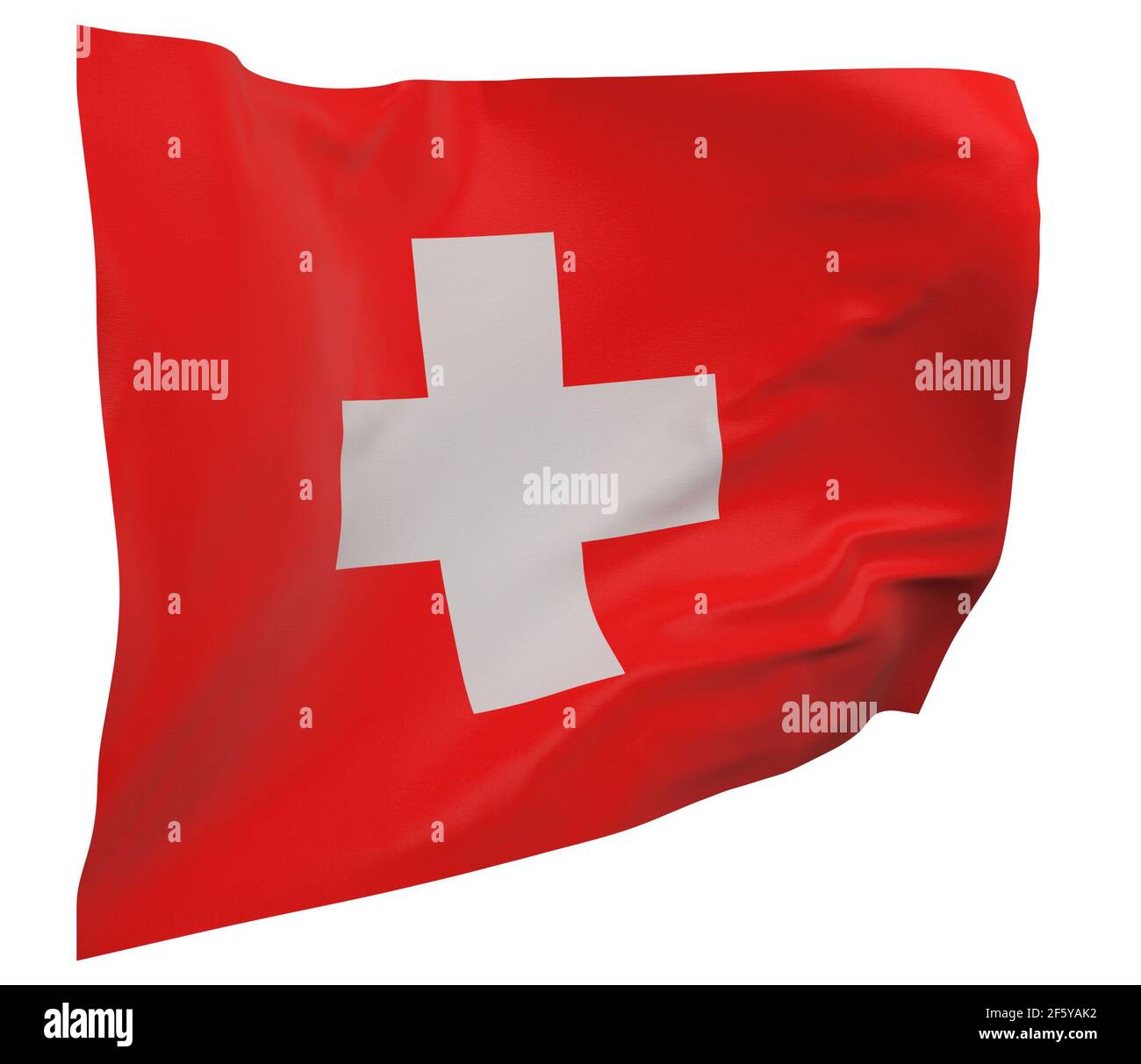 Switzerland flag isolated. Waving banner. National flag of Switzerland ...