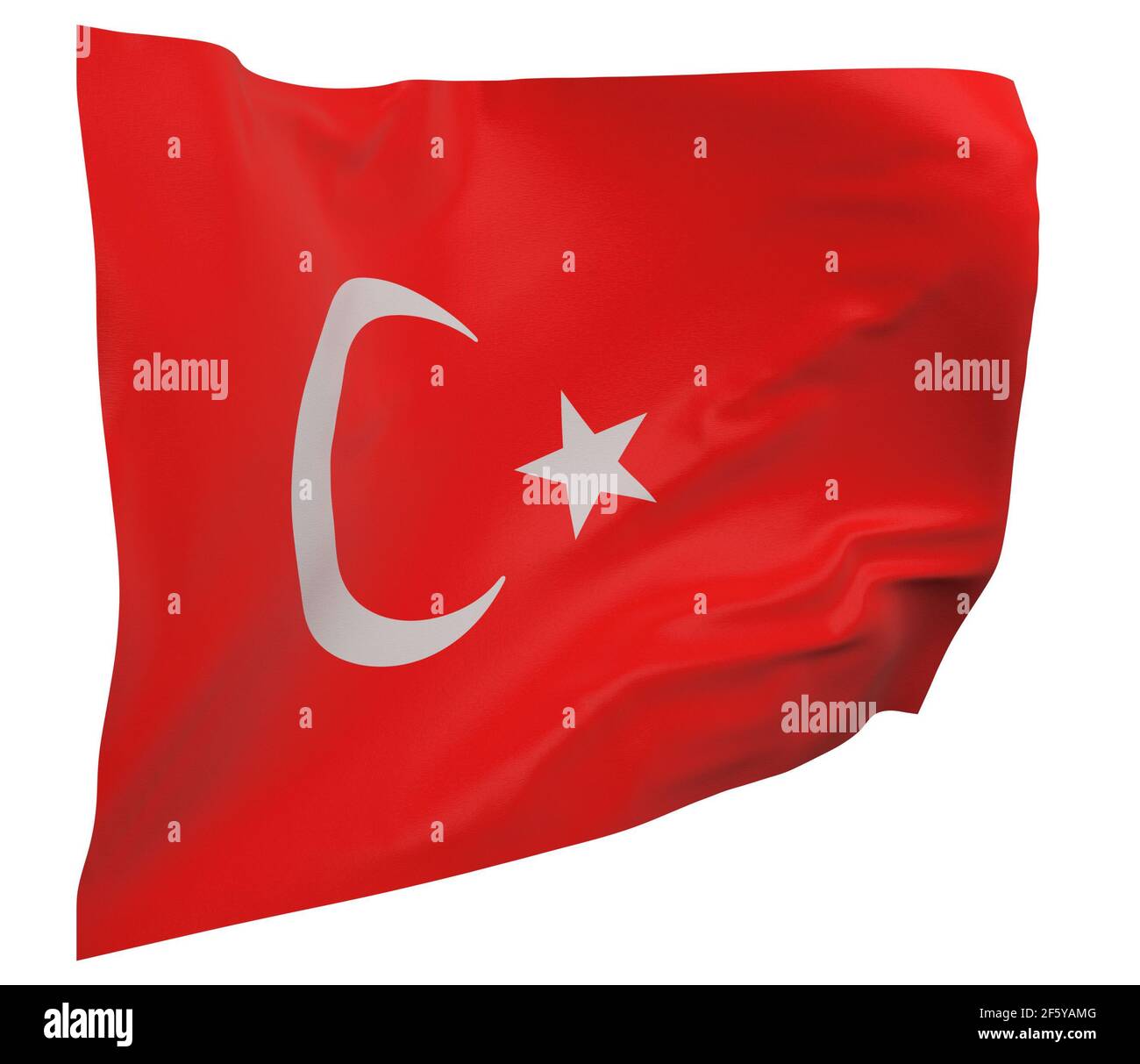 Turkey flag isolated. Waving banner. National flag of Turkey Stock ...
