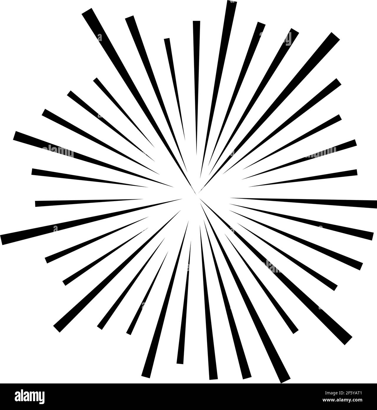 Radial, radiating lines, stripes abstract element for explosion, burst ...