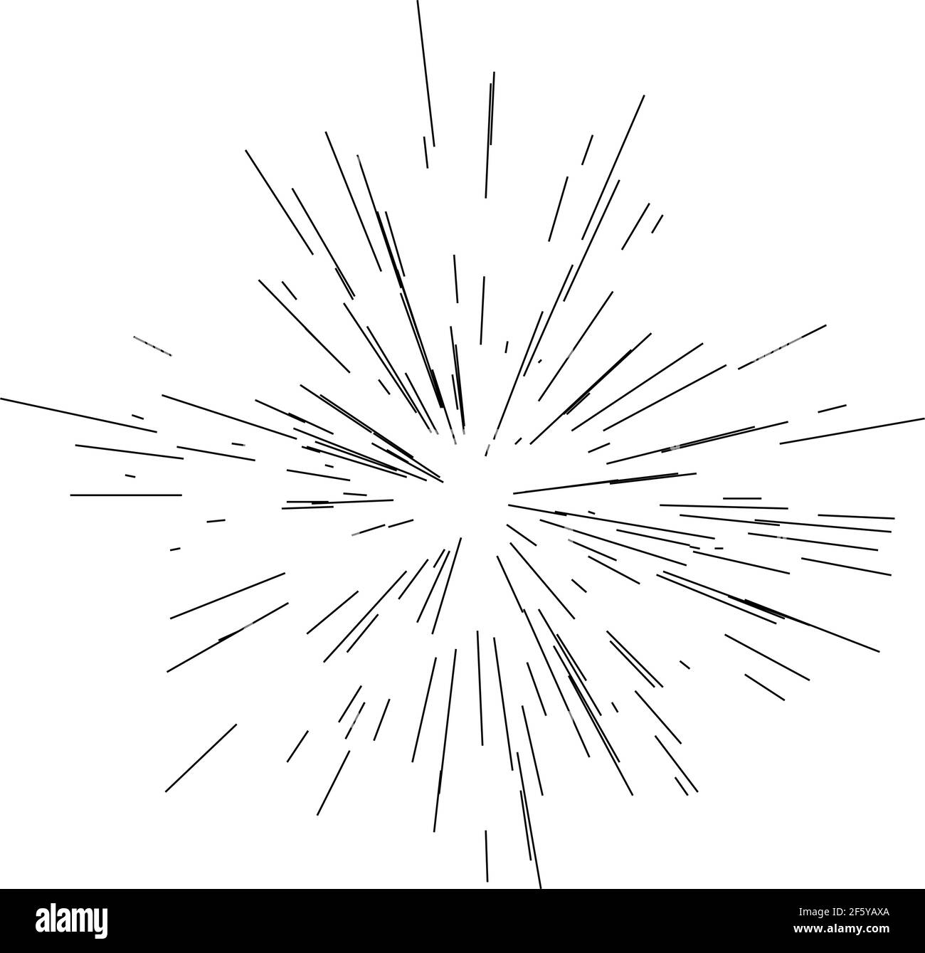 Radial, radiating lines, stripes abstract element for explosion, burst ...