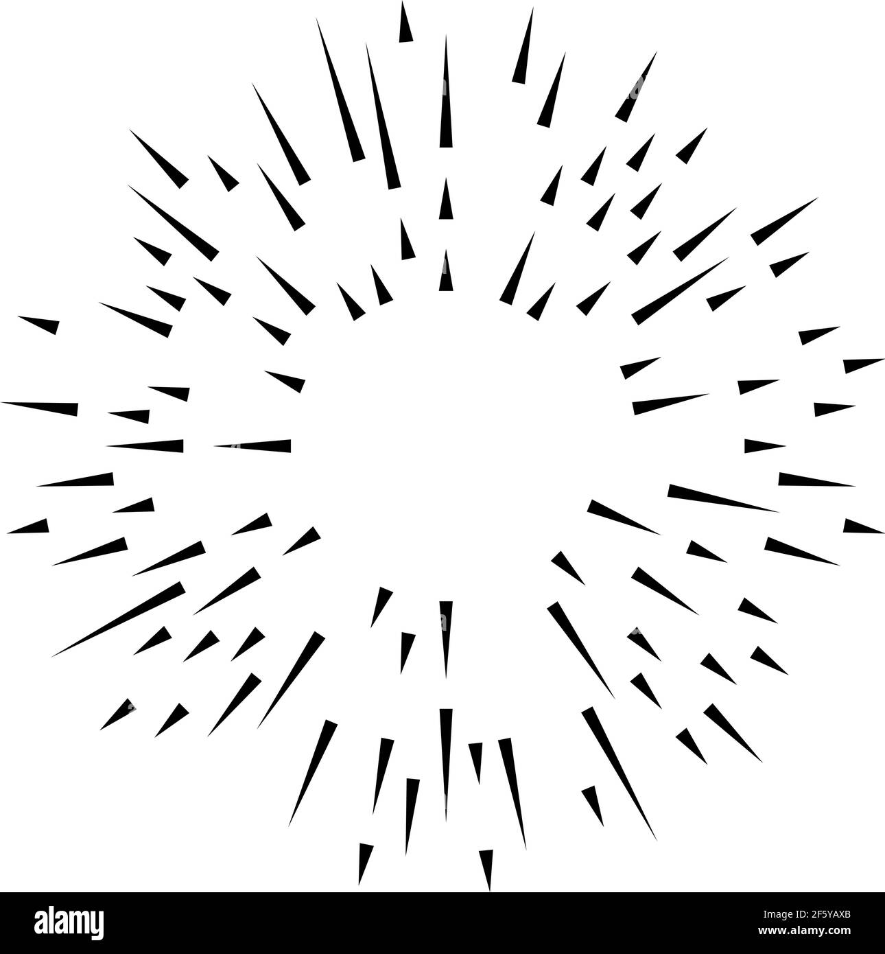 Radial, radiating lines, stripes abstract element for explosion, burst ...