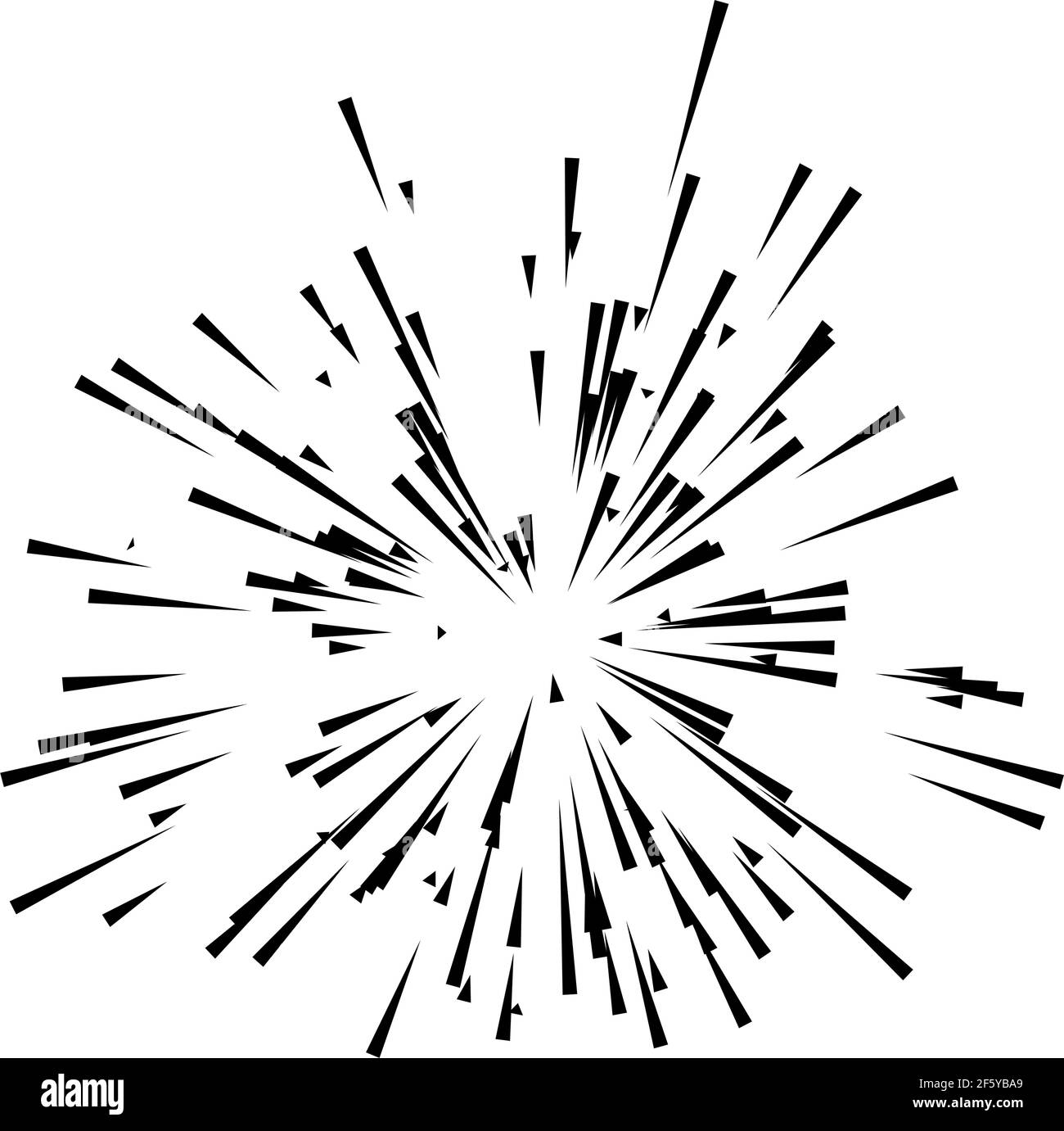 Radial, radiating lines, stripes abstract element for explosion, burst ...