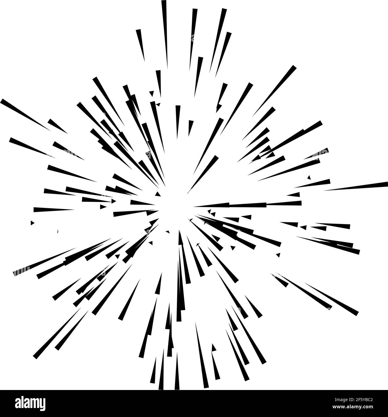 Radial, radiating lines, stripes abstract element for explosion, burst ...