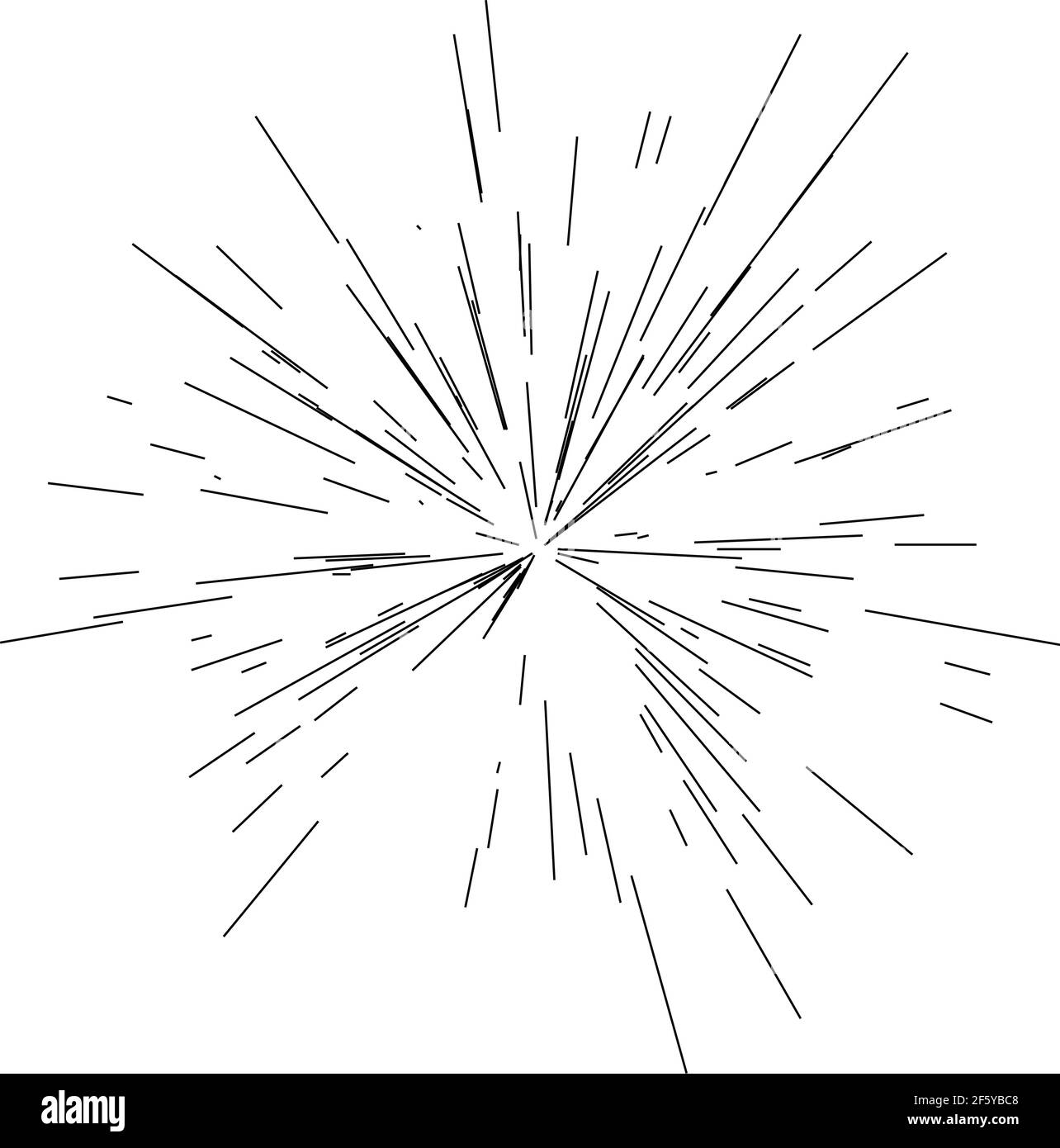 Radial, radiating lines, stripes abstract element for explosion, burst ...