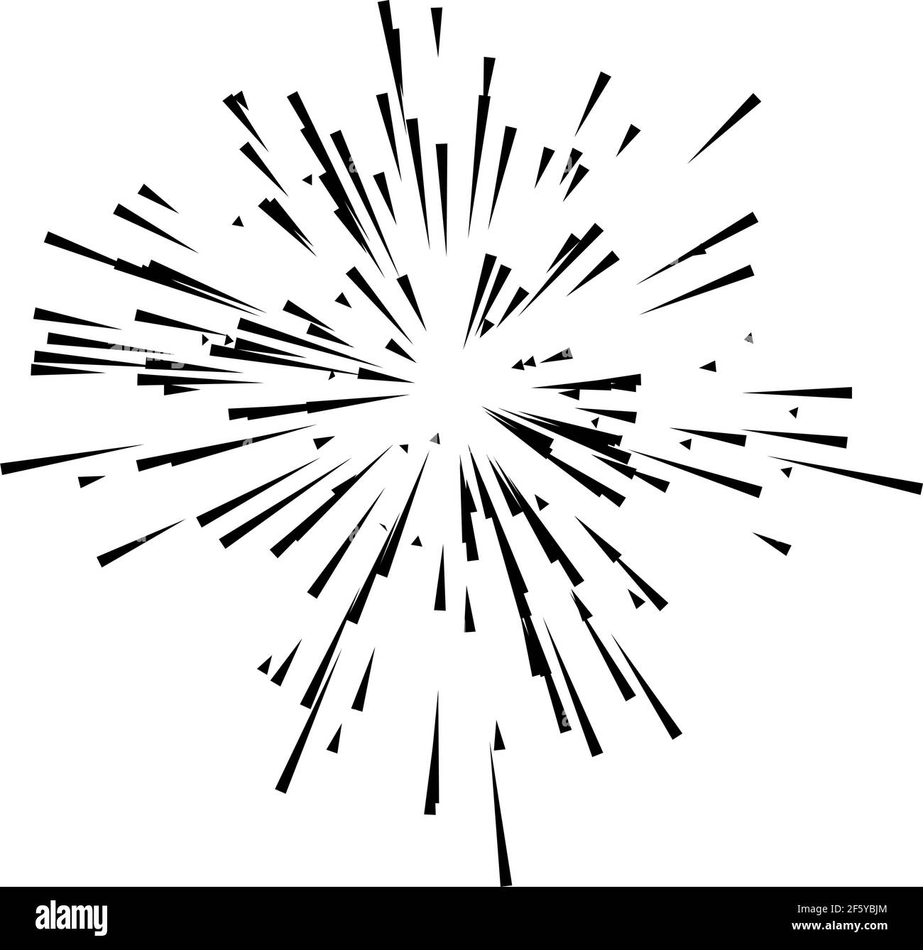 Radial, radiating lines, stripes abstract element for explosion, burst ...